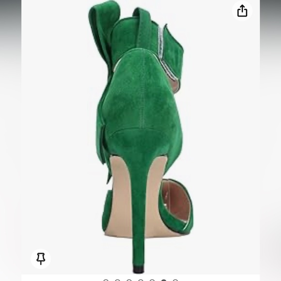 MMJULY | Shoes | Green Felt Bow Heels | Poshmark